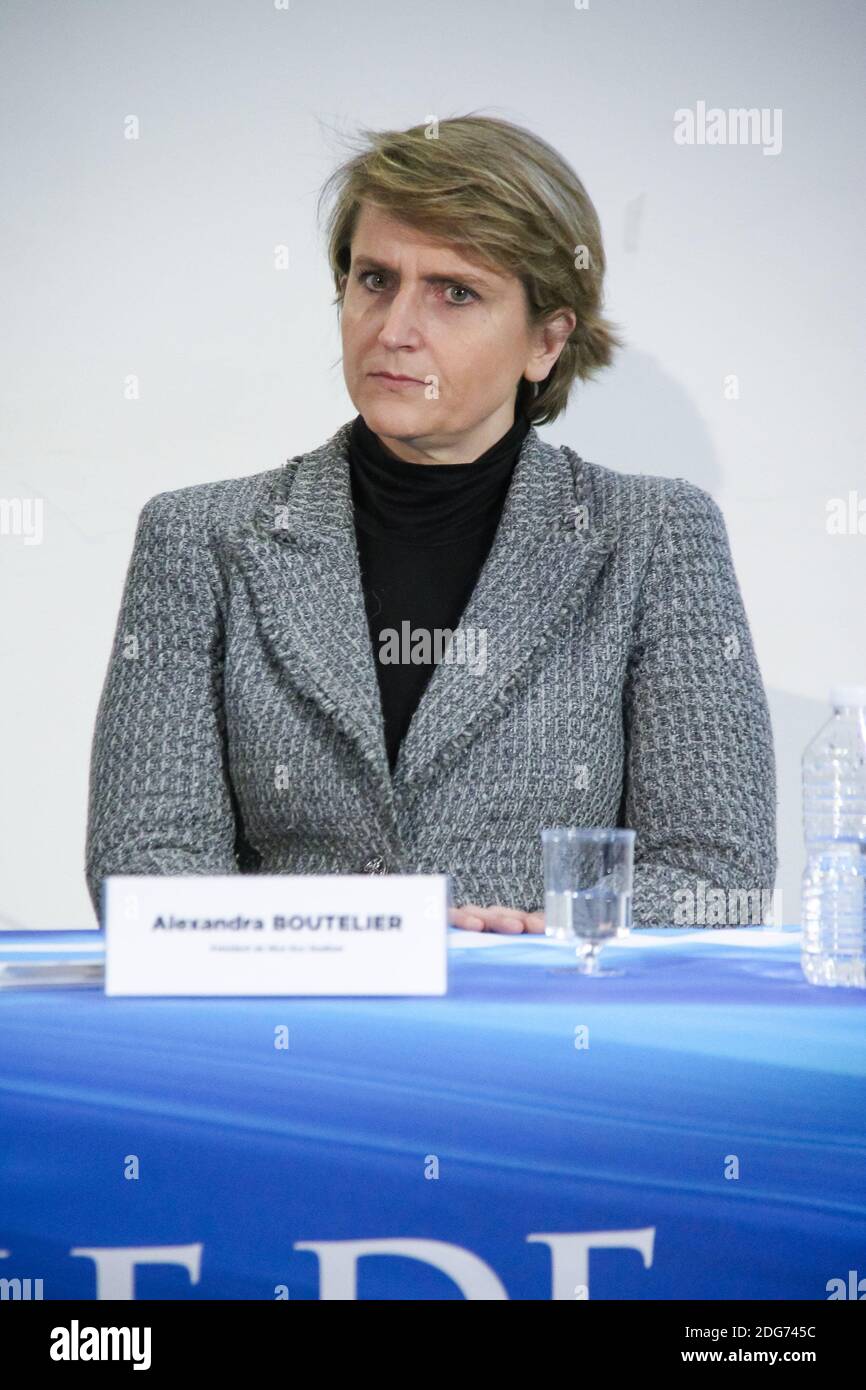 Alexandra Boutelier, President Nice Eco Stadium, attending the press ...
