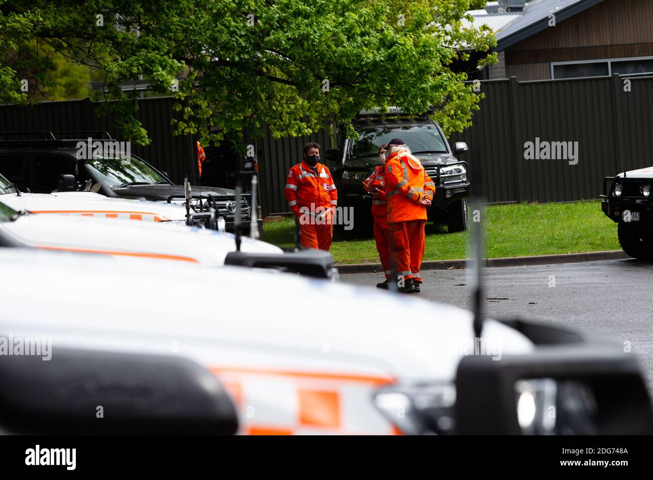 Melbourne, Australia, 23 September, 2020. Police and SES continue to ...
