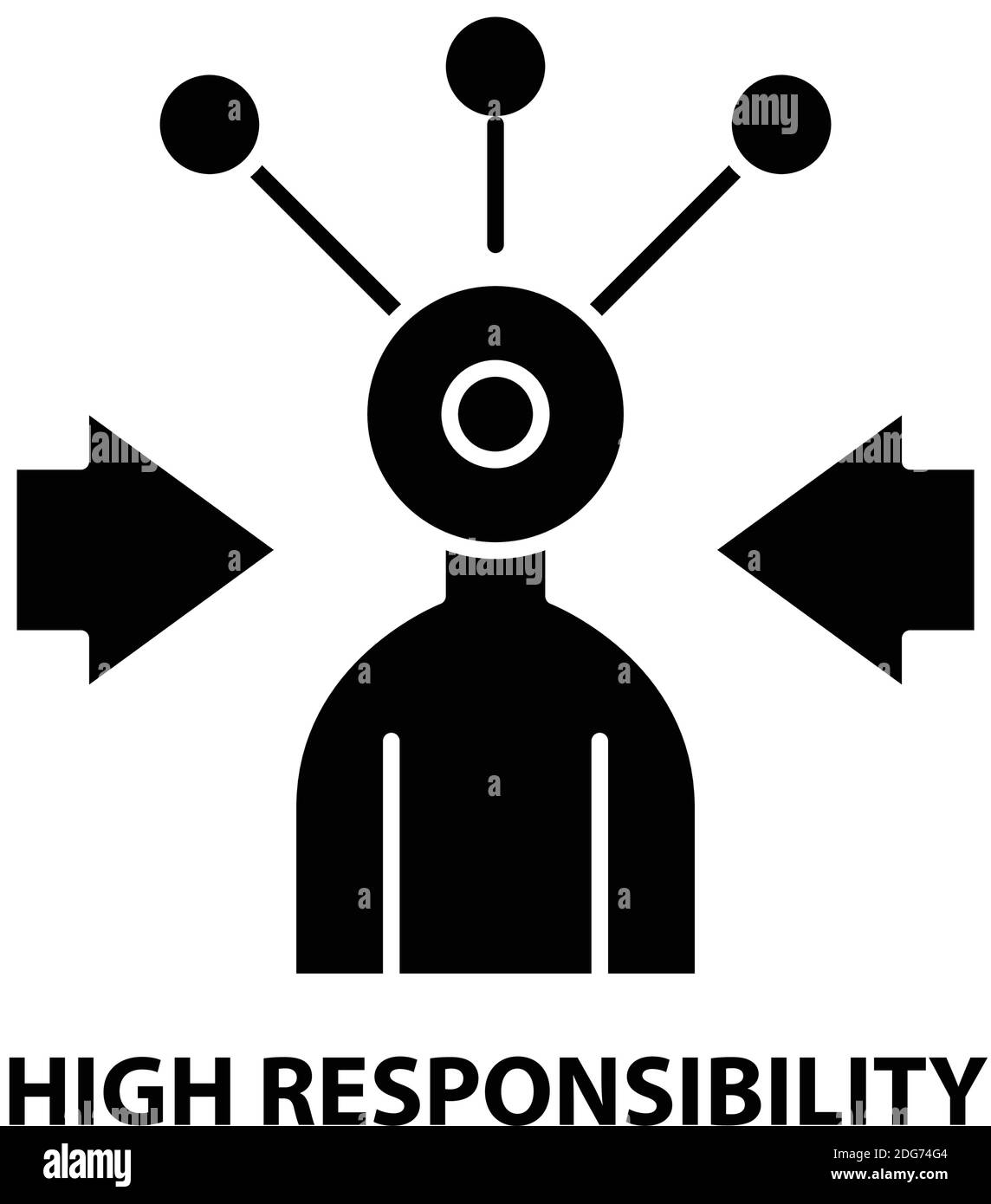 high responsibility icon, black vector sign with editable strokes ...