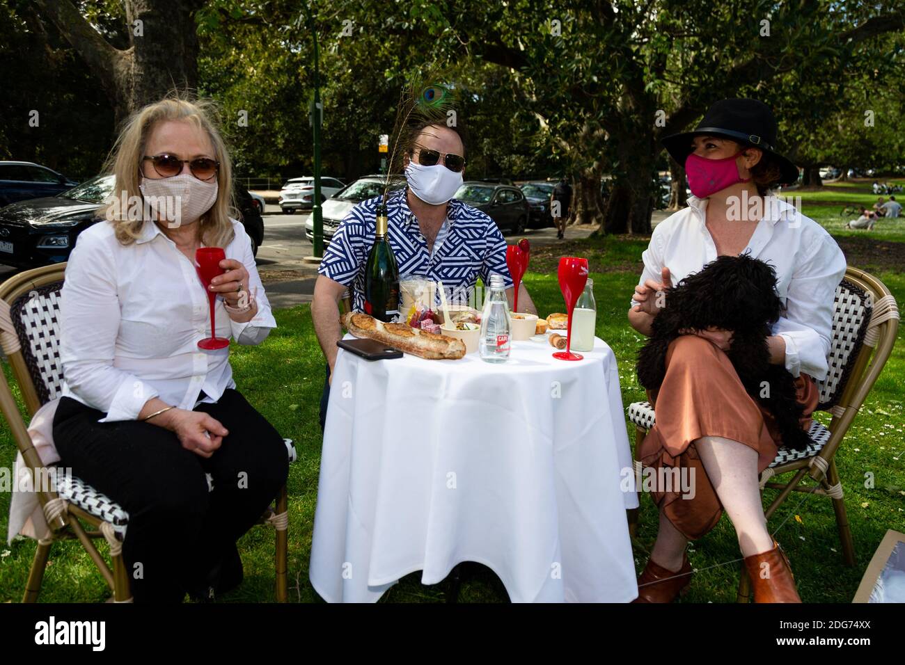 Melbourne, Australia, 3 October, 2020. Mariam (L) celebrates her ...
