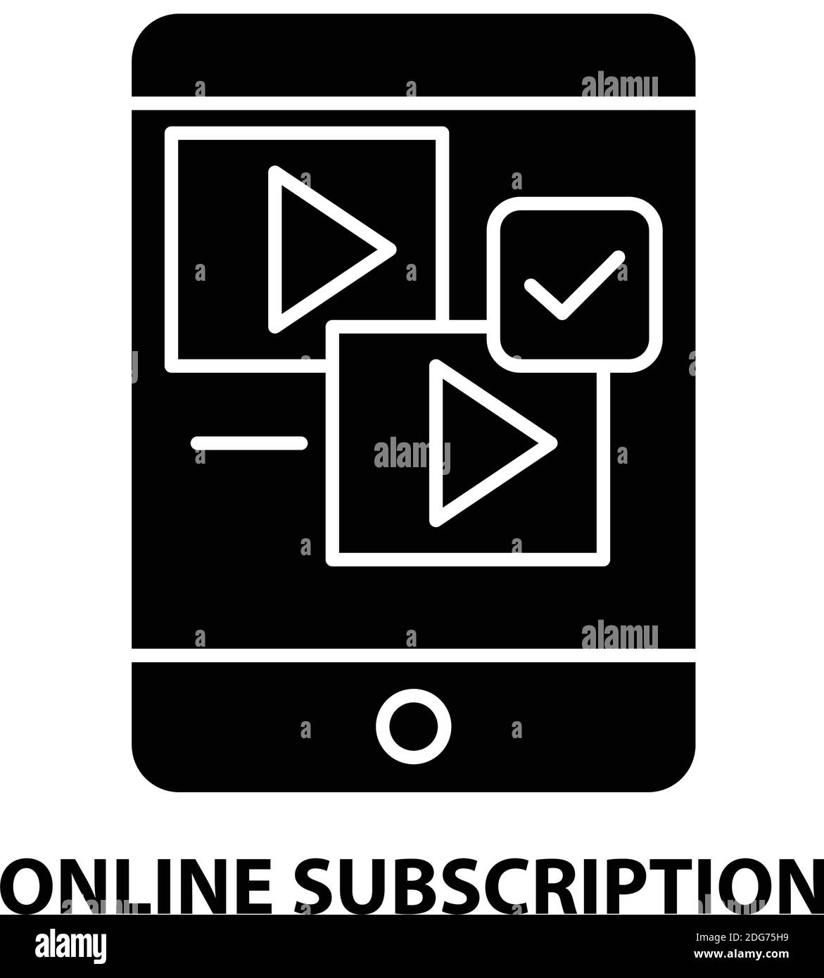 online subscription icon, black vector sign with editable strokes ...