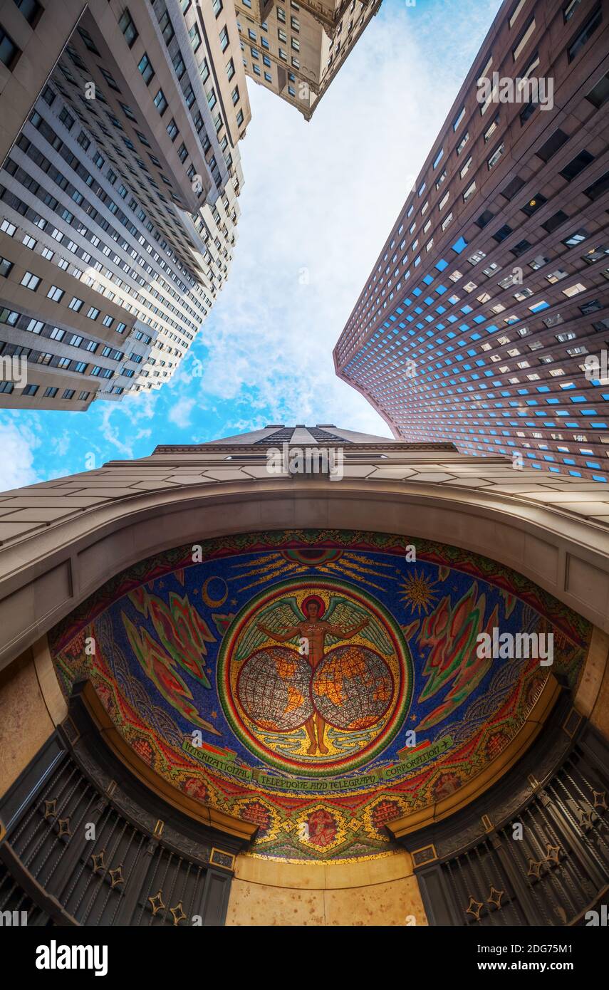 Artistic entrance of a high rise, Broad Street, Manhattan, NYC Stock ...