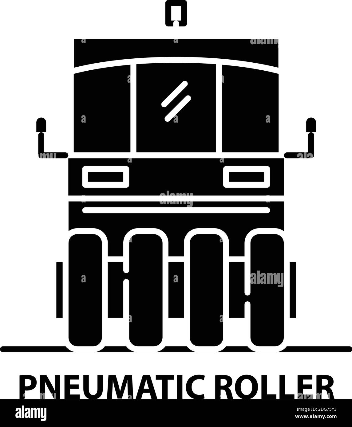 pneumatic roller icon, black vector sign with editable strokes, concept ...