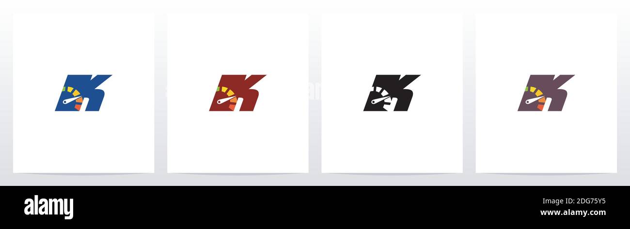 Speedometer On Letter Logo Design K Stock Vector Image & Art - Alamy