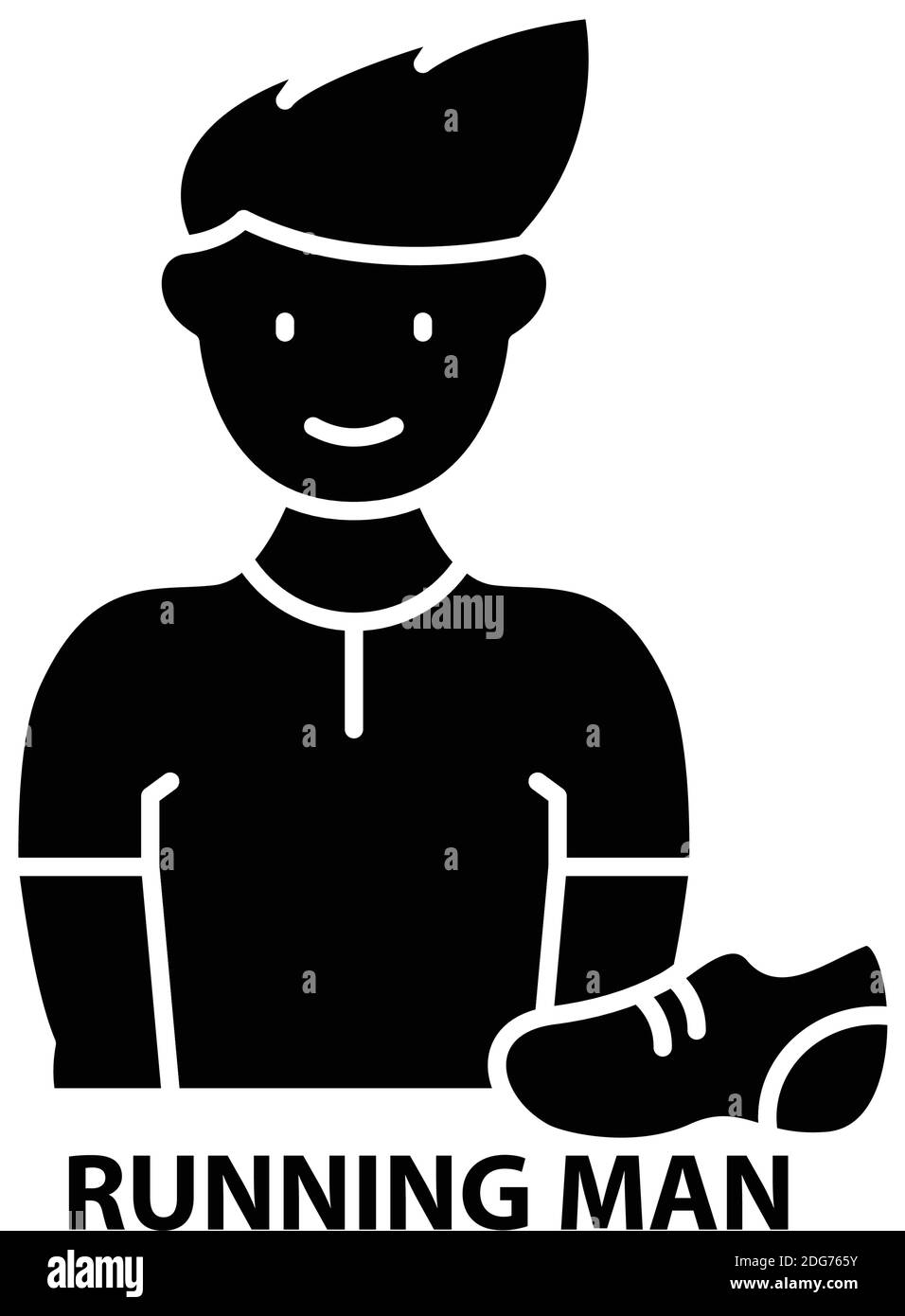 running man symbol icon, black vector sign with editable strokes ...