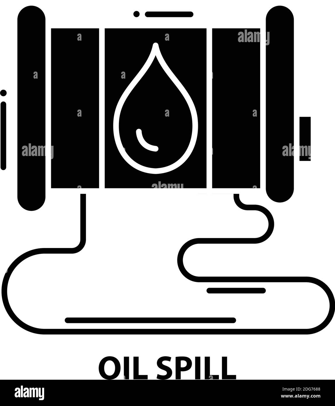 oil spill icon, black vector sign with editable strokes, concept illustration Stock Vector Image ...