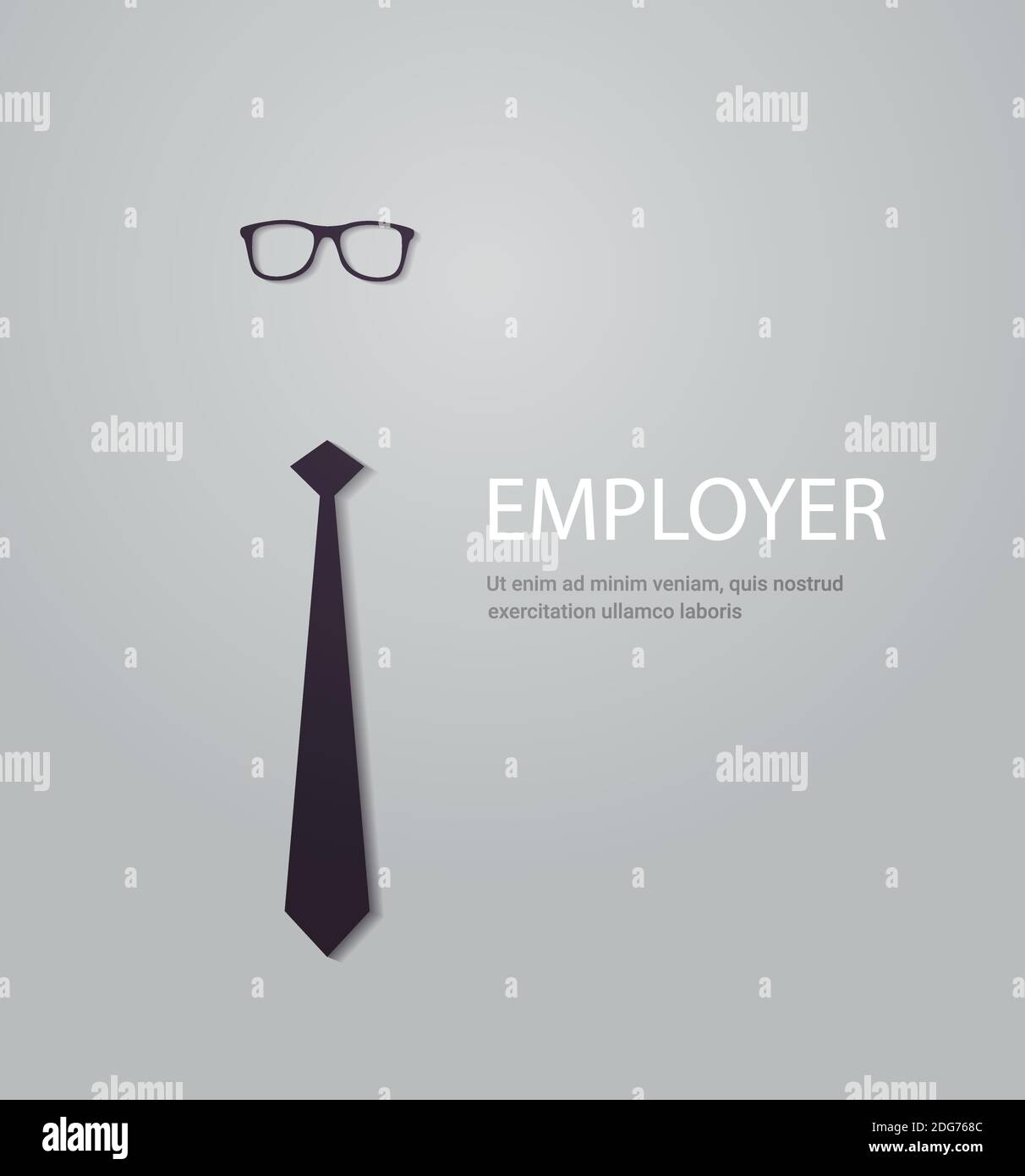 employee hiring and staff recruitment poster with tie and glasses new ...