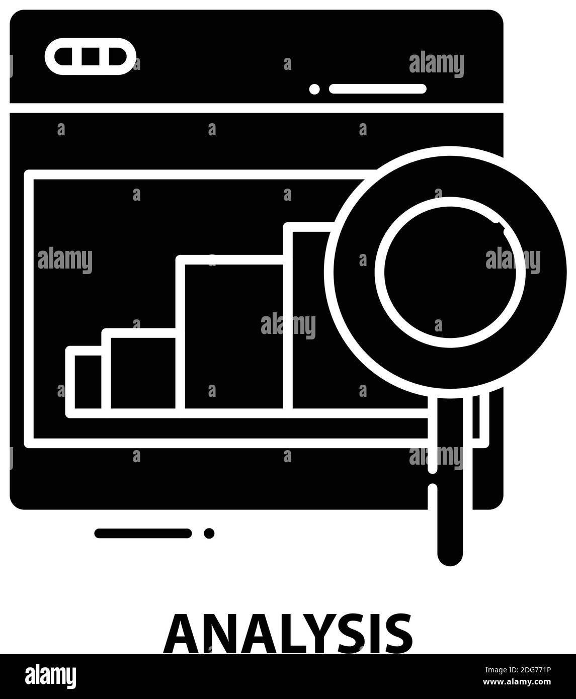 analysis icon, black vector sign with editable strokes, concept ...