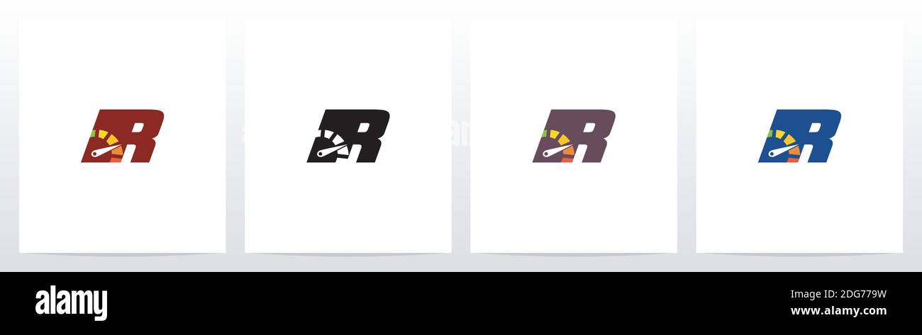 Speedometer On Letter Logo Design R Stock Vector Image & Art - Alamy