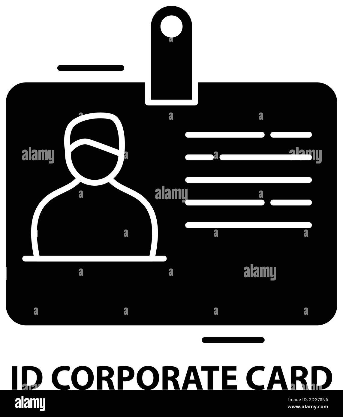 id corporate card icon, black vector sign with editable strokes ...