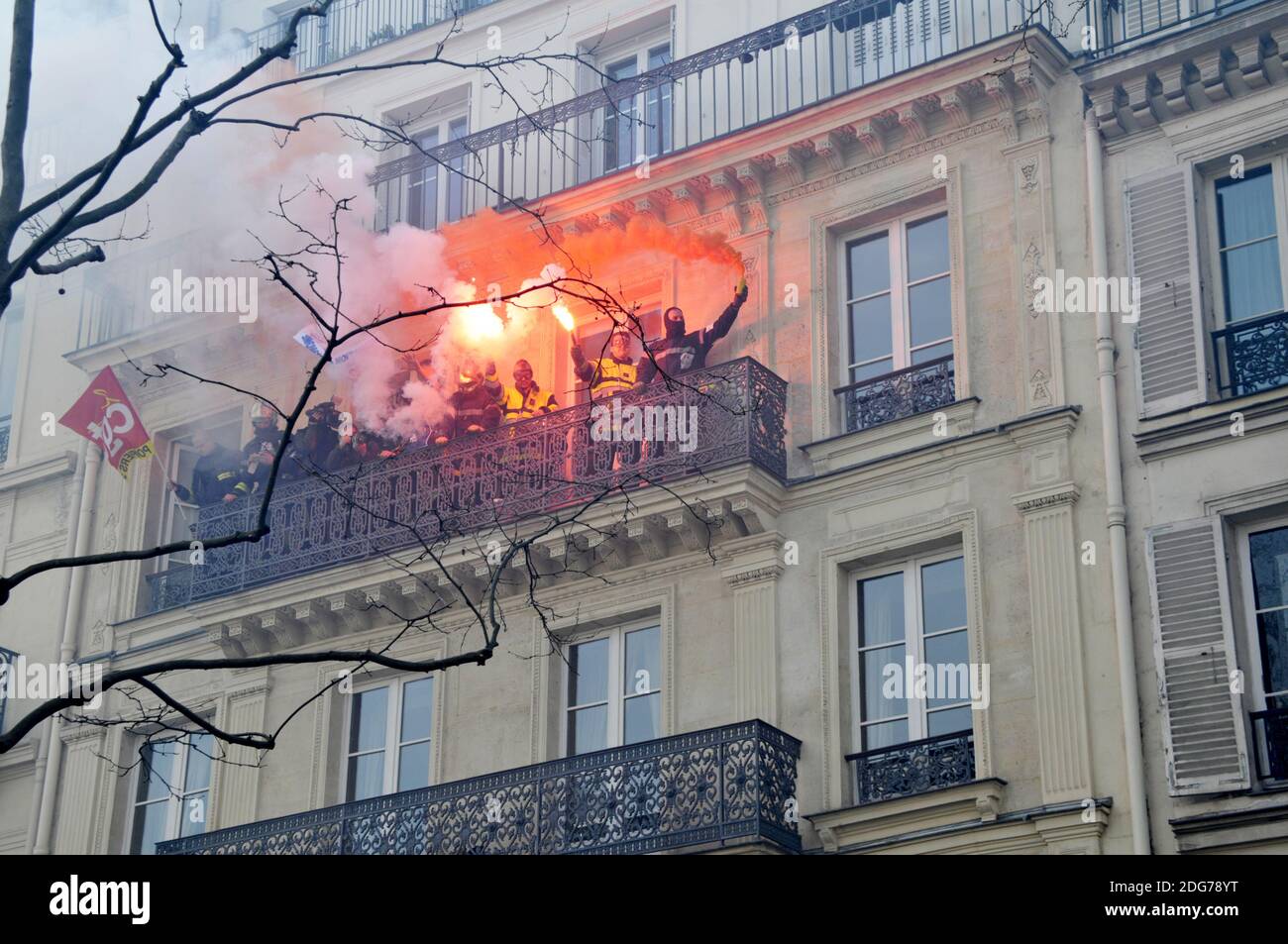 Firefighters march during a demonstration of French firemen against ...
