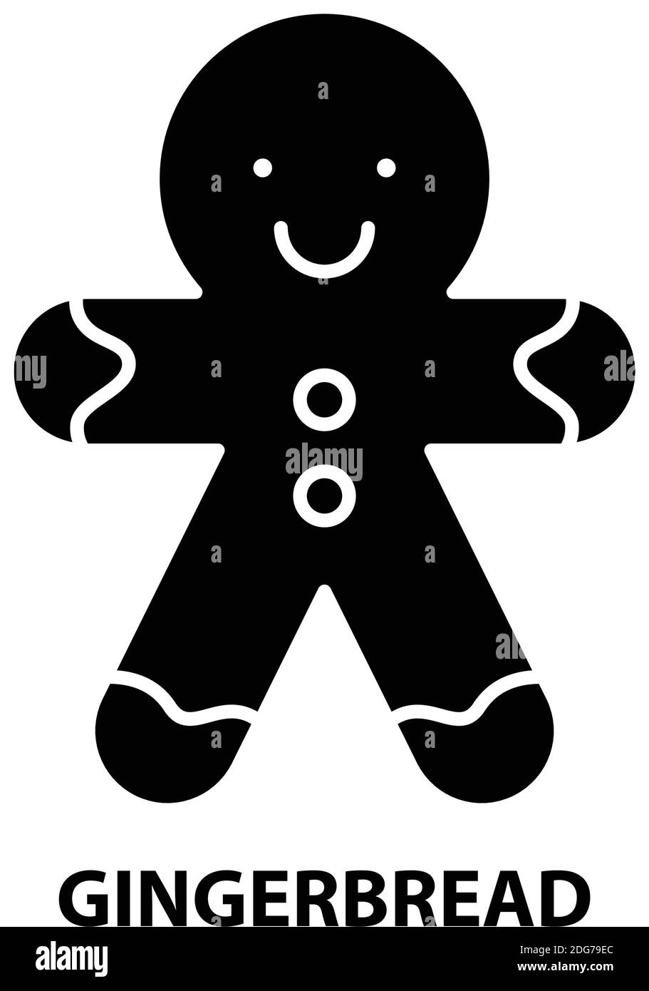 Gingerbread man cartoon Black and White Stock Photos & Images - Alamy