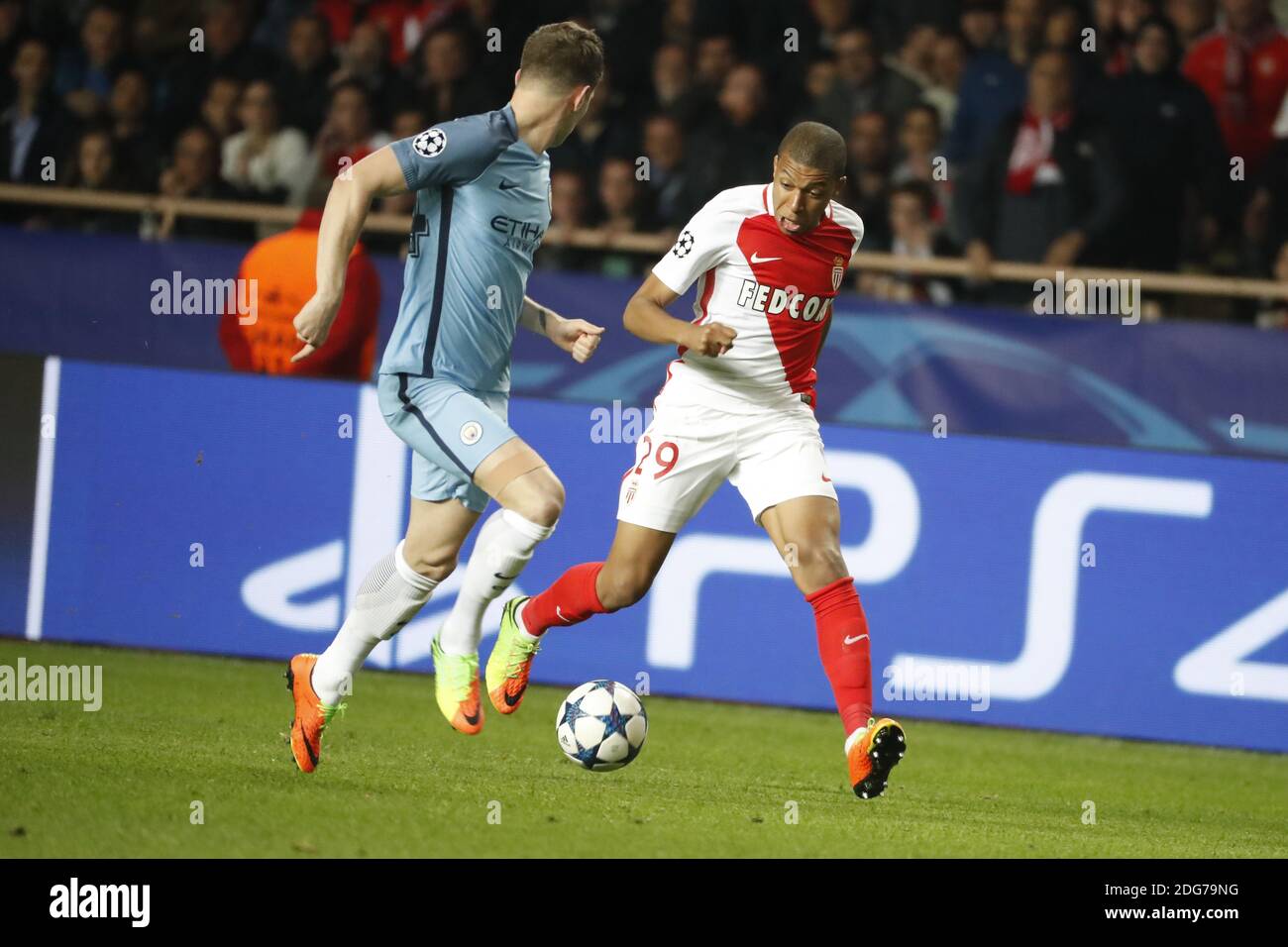Monaco's Kylian Mbappe during the Champion's League 1/8 of final return ...