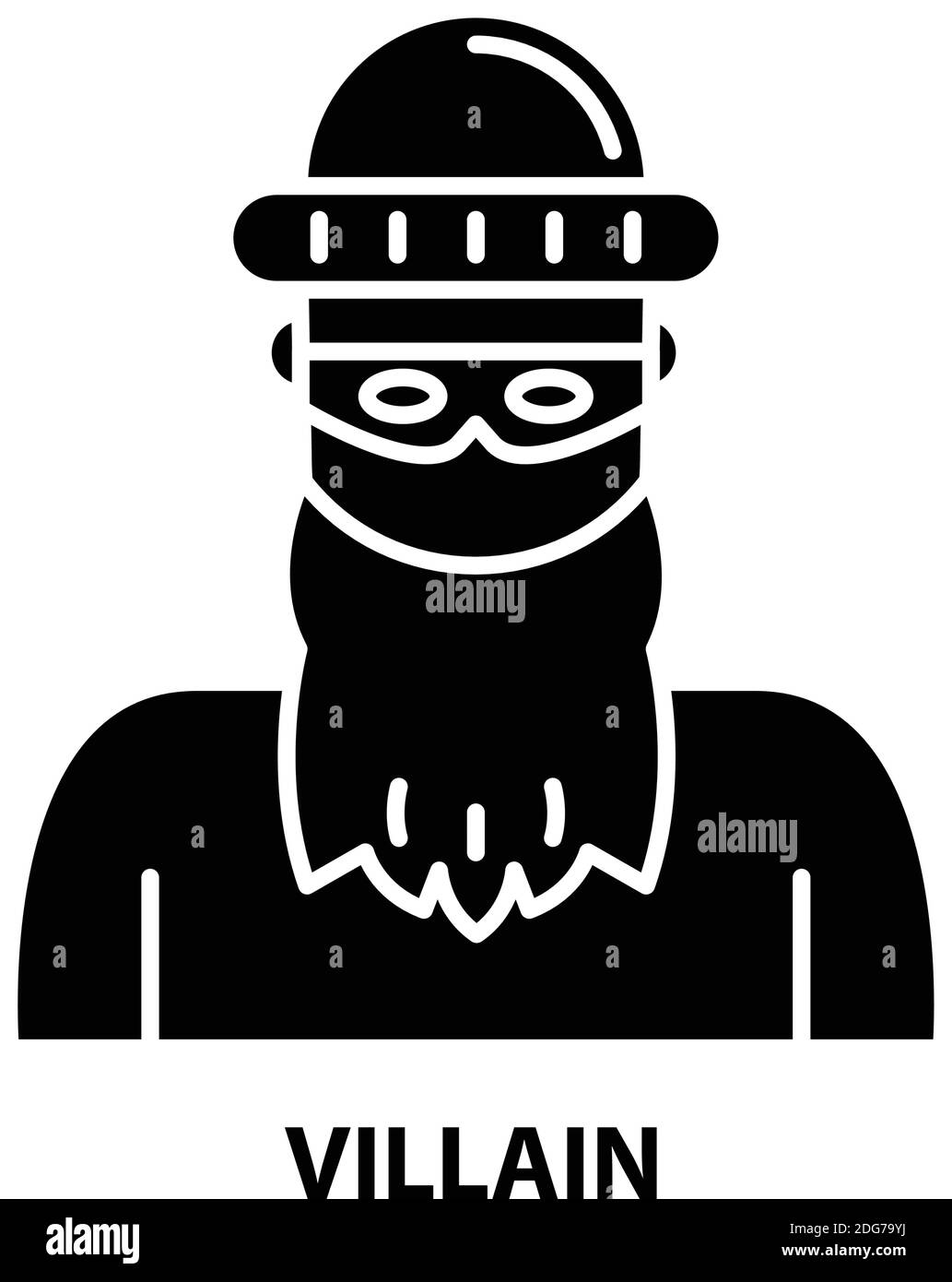villain icon, black vector sign with editable strokes, concept ...