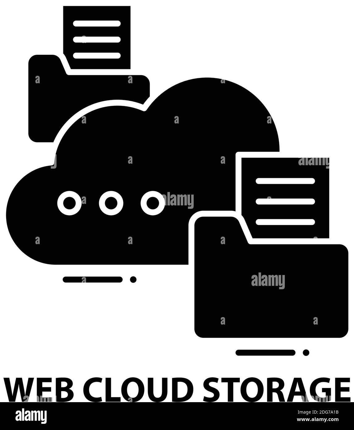 web cloud storage icon, black vector sign with editable strokes ...