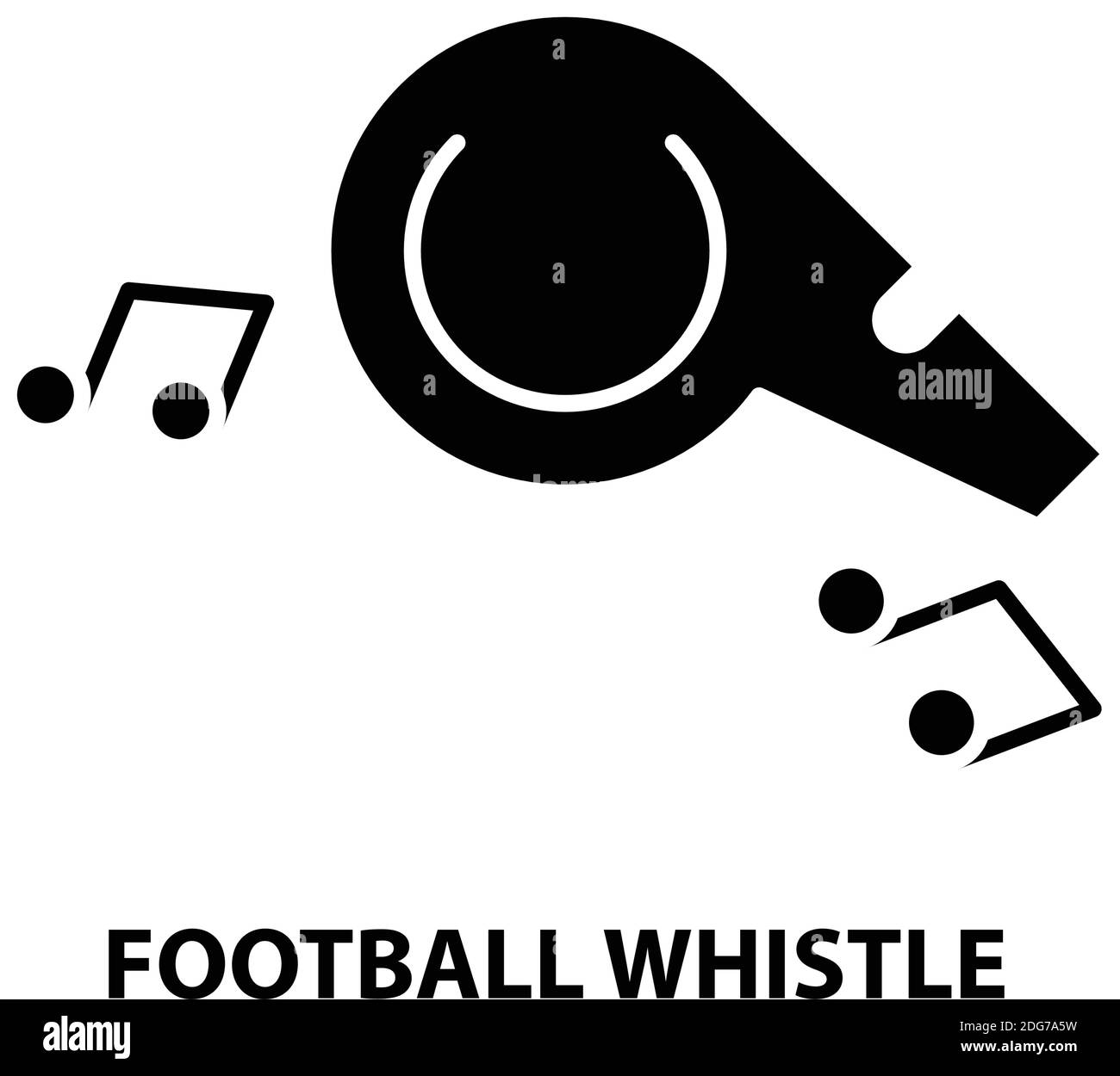 football whistle icon, black vector sign with editable strokes, concept ...