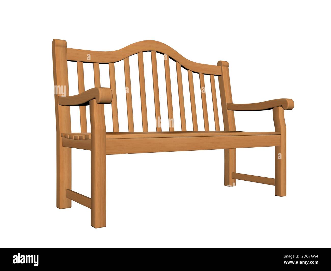 Wood bench - 3d render Stock Photo - Alamy