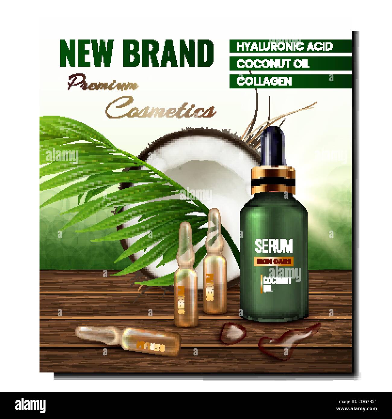 Cosmetic Coconut Oil Promotional Banner Vector Stock Vector Image & Art ...