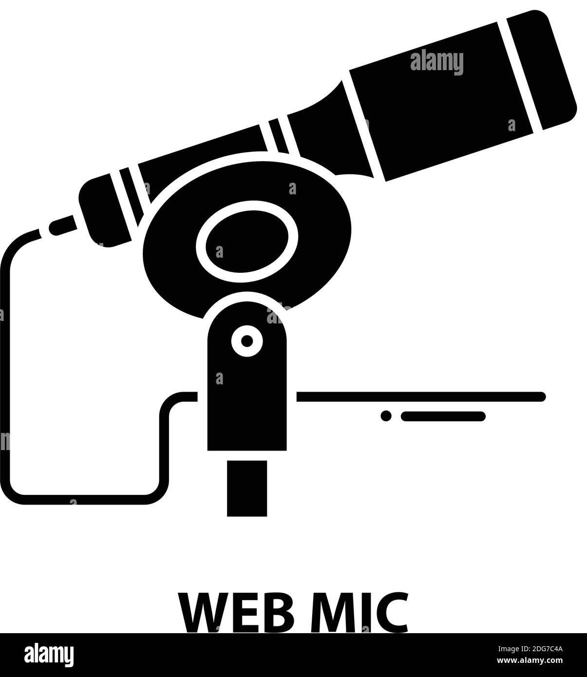 web mic icon, black vector sign with editable strokes, concept ...