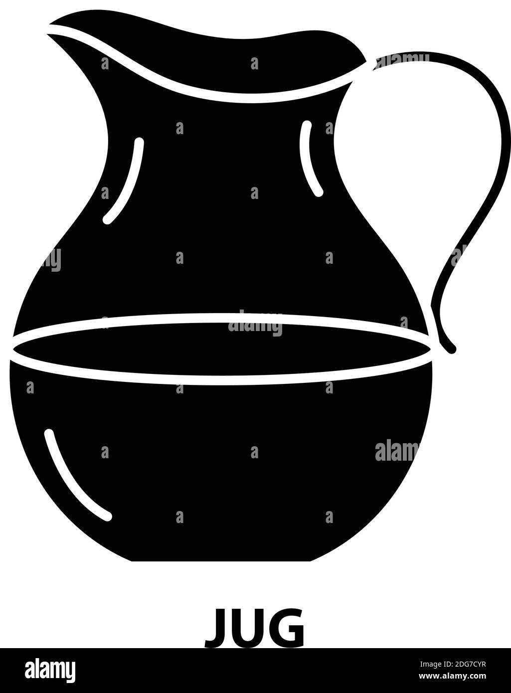 jug icon, black vector sign with editable strokes, concept illustration ...