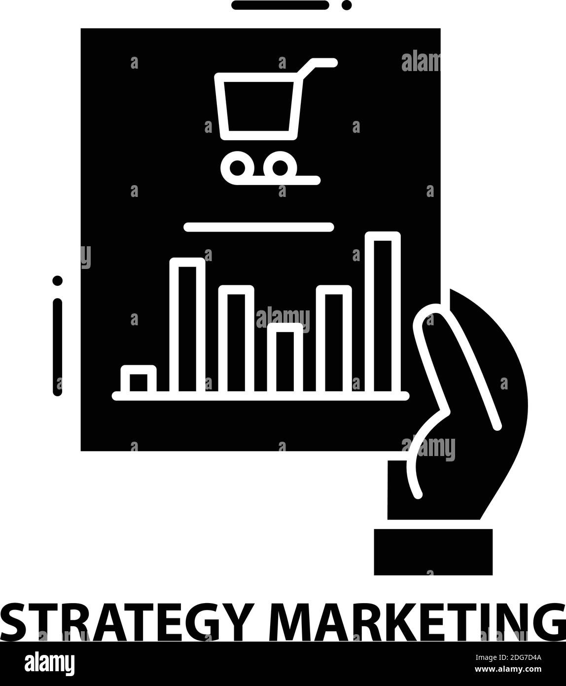 strategy marketing icon, black vector sign with editable strokes ...