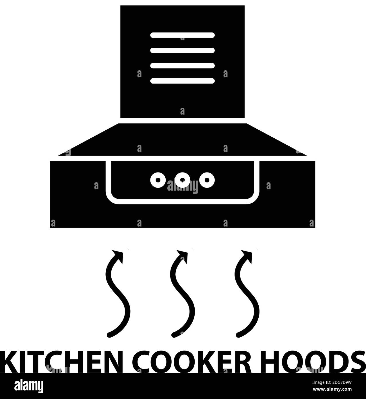 kitchen cooker hoods icon, black vector sign with editable strokes ...