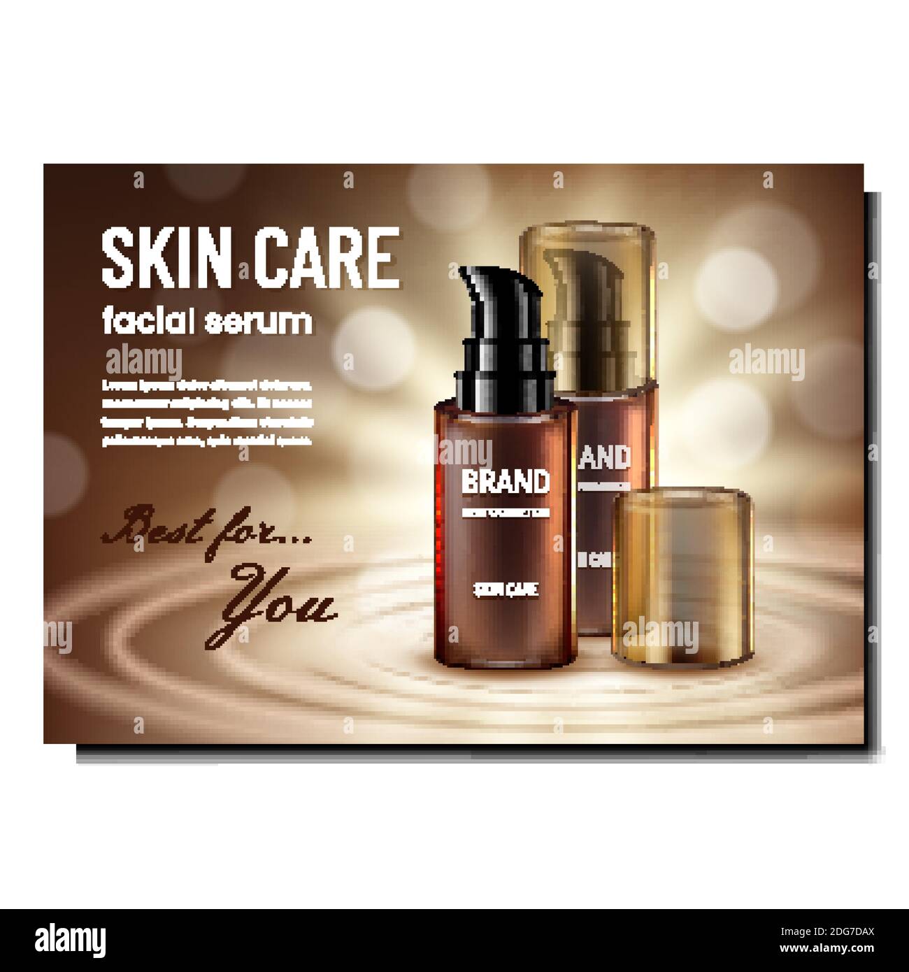 Skin Care Facial Serum Promotional Poster Vector Stock Vector Image ...