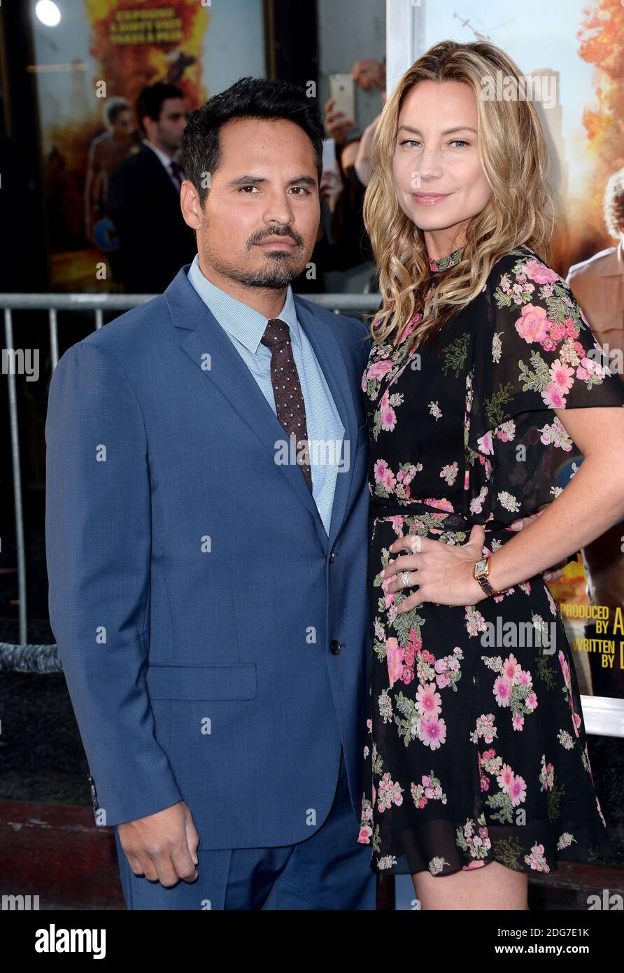 Michael Pena and Brie Shaffer attend the premiere of Warner Bros. Pictures Chips at TCL Chinese ...