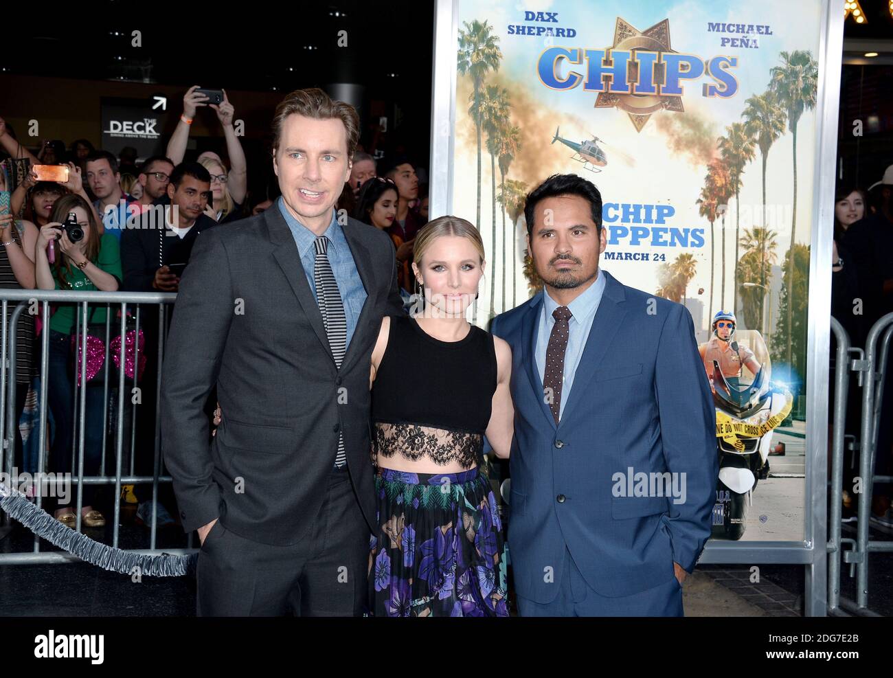 Dax Shepard, Kristen Bell and Michael Pena attend the premiere of ...