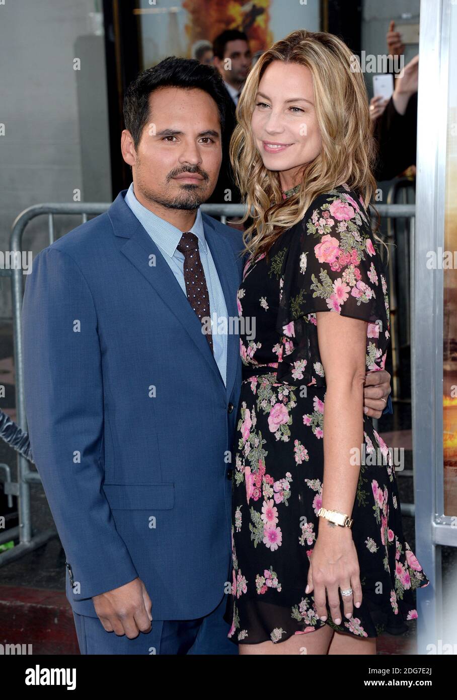 Michael Pena and Brie Shaffer attend the premiere of Warner Bros. Pictures Chips at TCL Chinese ...