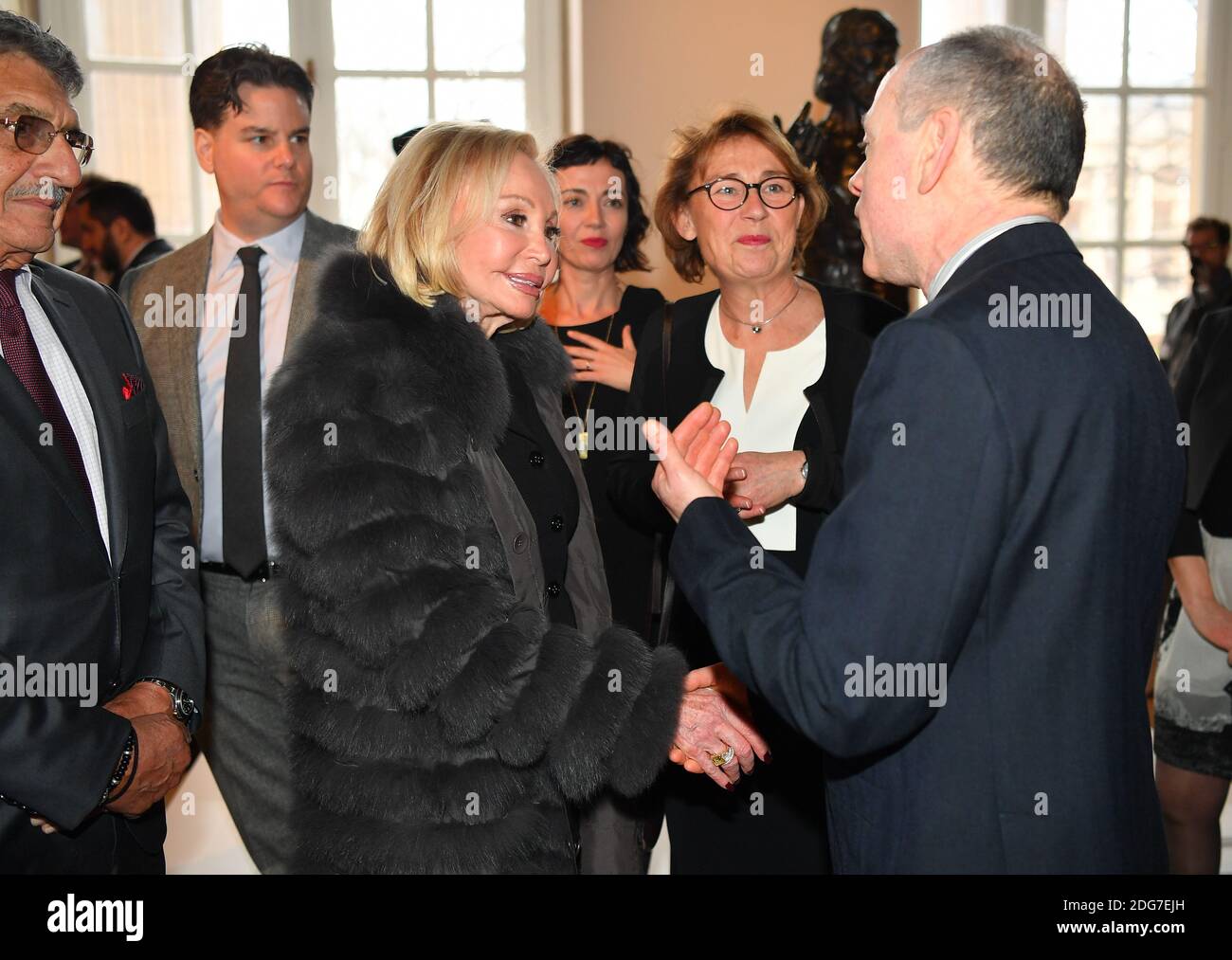 US philanthropist Iris Cantor (L), head of the Cantor Foundation, is ...