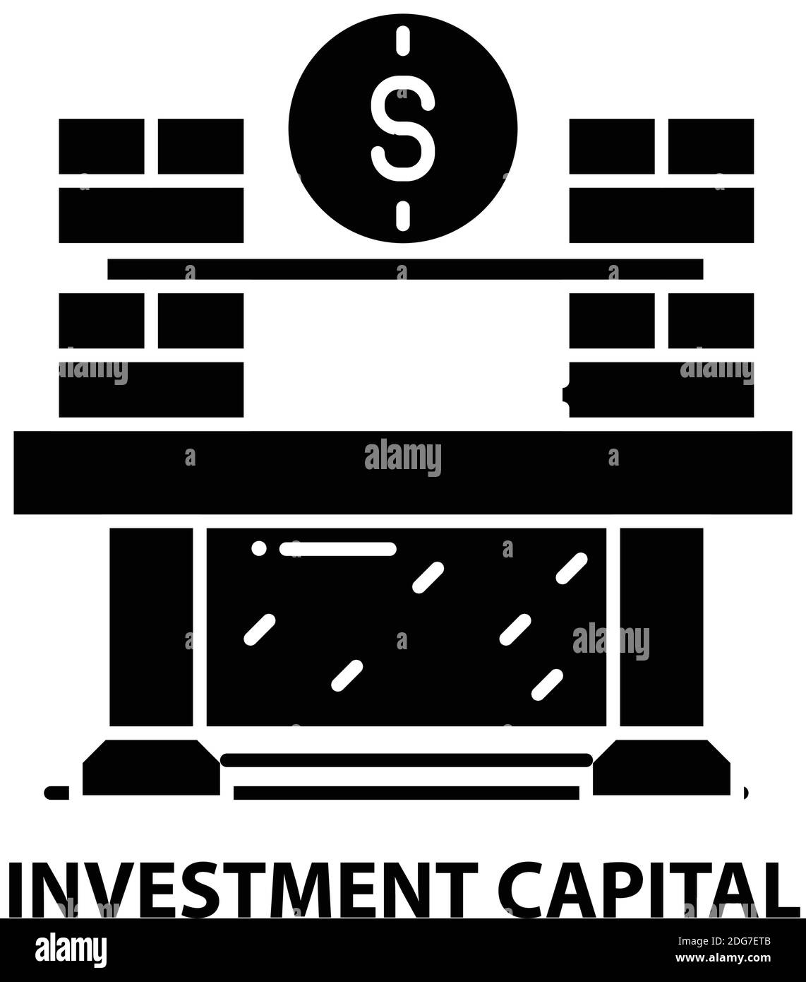 investment capital icon, black vector sign with editable strokes ...