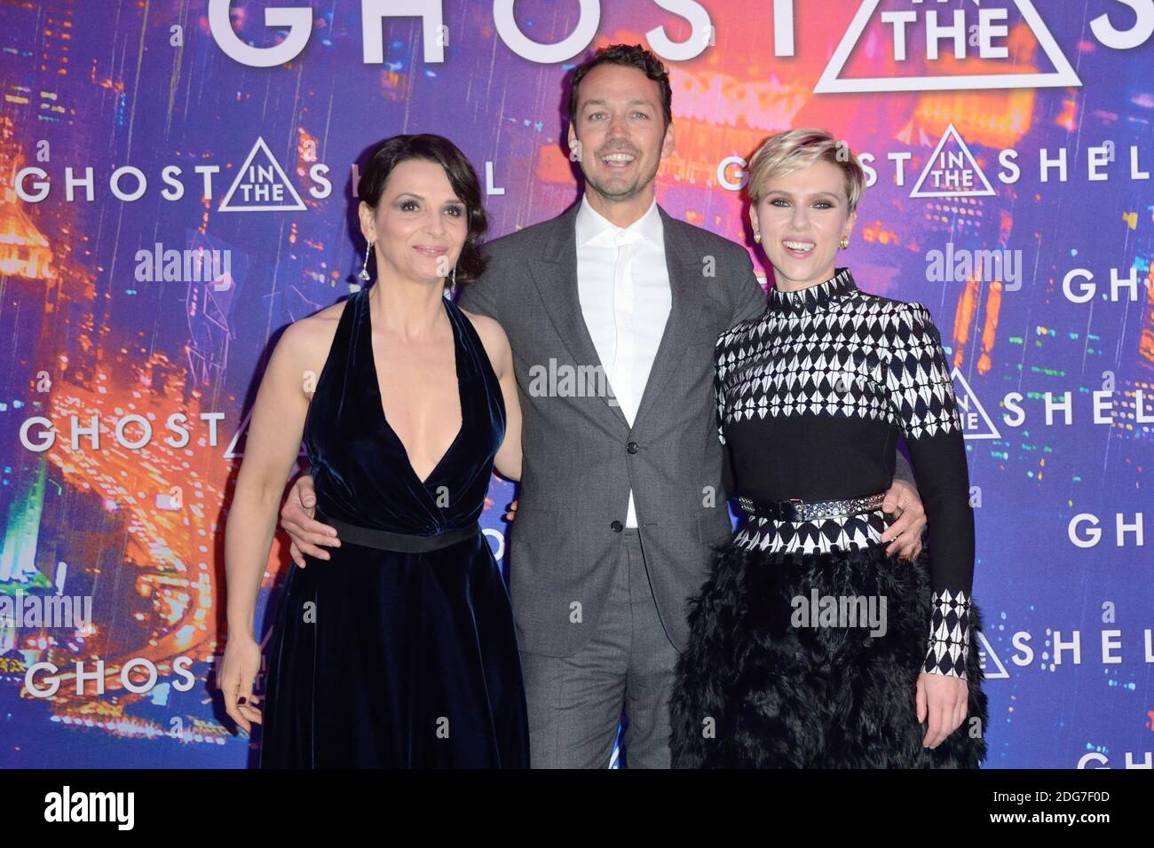 Juliette Binoche, Rupert Sanders and Scarlett Johansson attending the ...