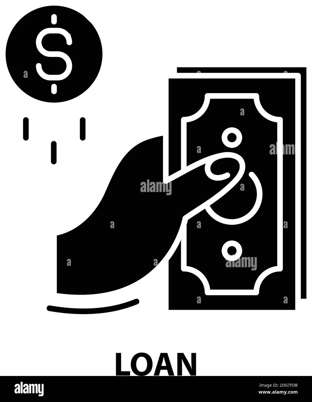 loan icon, black vector sign with editable strokes, concept ...