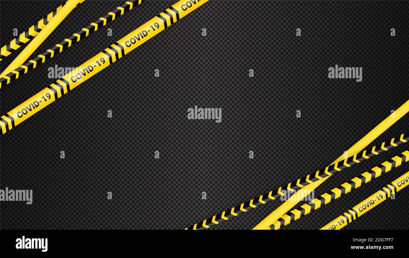 Quarantine danger tape. Covid 19 and quarantine zone yellow warning ...