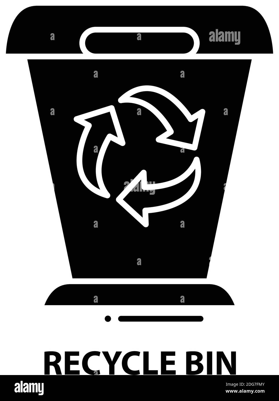 recycle bin icon, black vector sign with editable strokes, concept ...