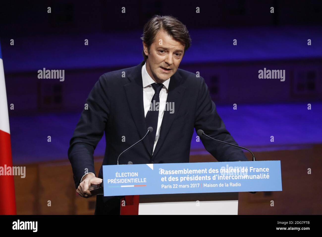 Francois Baroin, President of the French Mayors Association during the ...