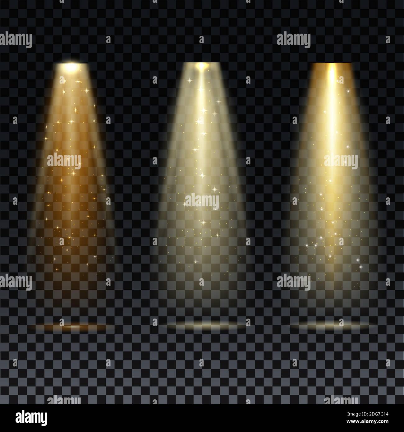Gold spotlight. Bright lighting with spotlights of the stage on ...