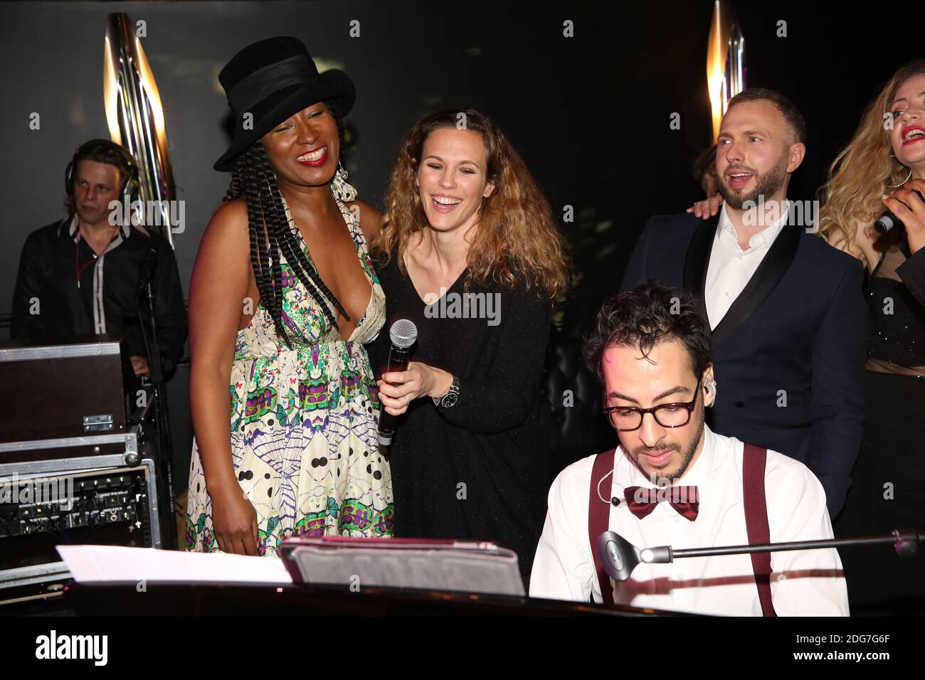 Nadege Beausson-Diagne, Loris Pester et Thierry Martino lors de la soiree de lancement du Parfum ...