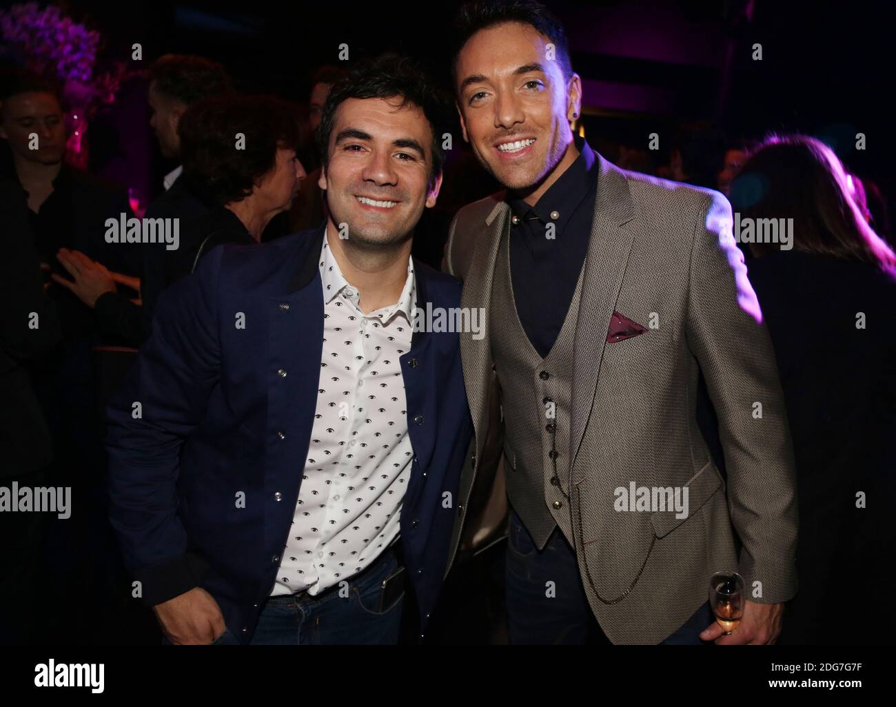 Alex Goude et Maxime Dereymez lors de la soiree de lancement du Parfum ...