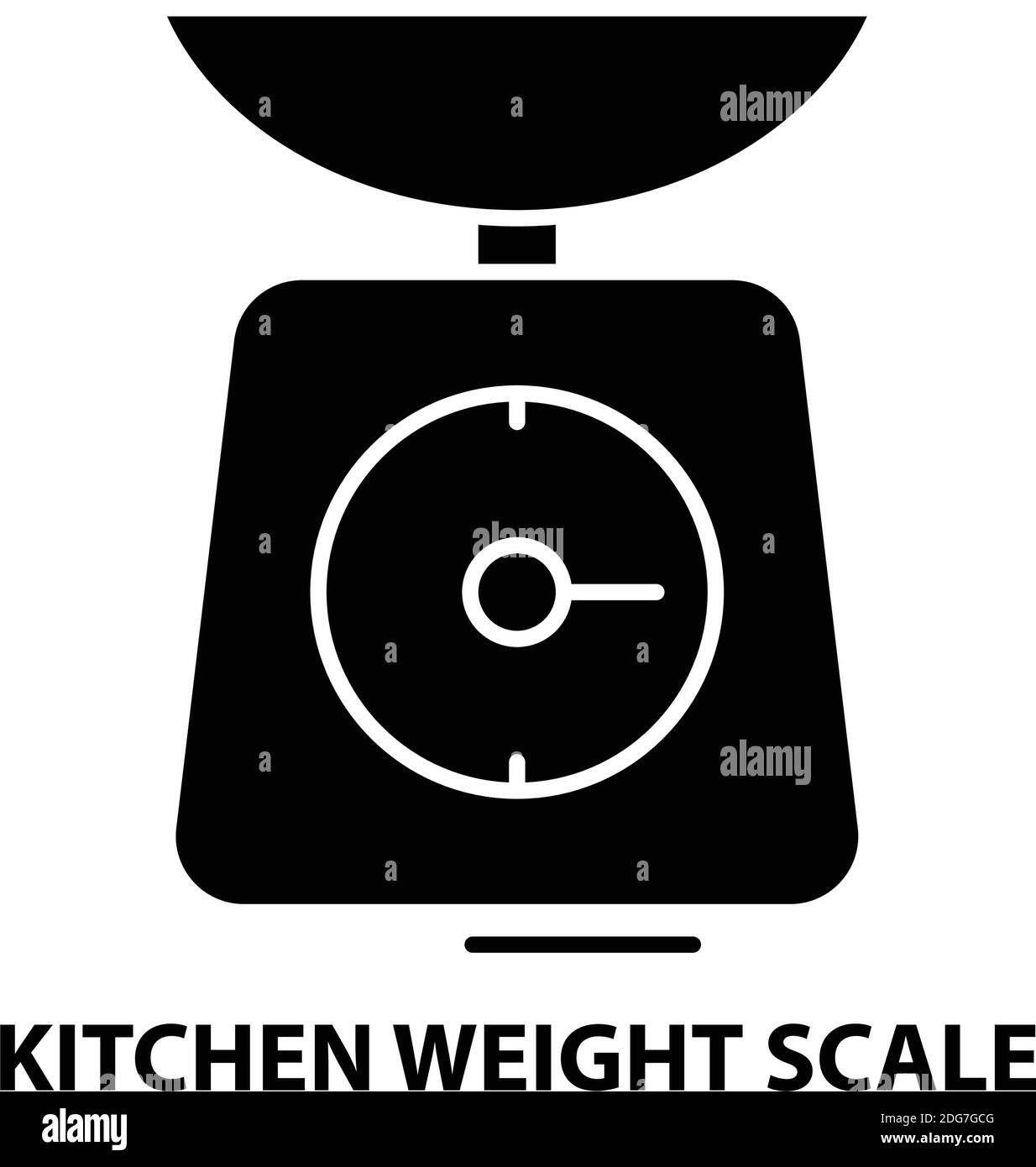 kitchen weight scale icon, black vector sign with editable strokes ...
