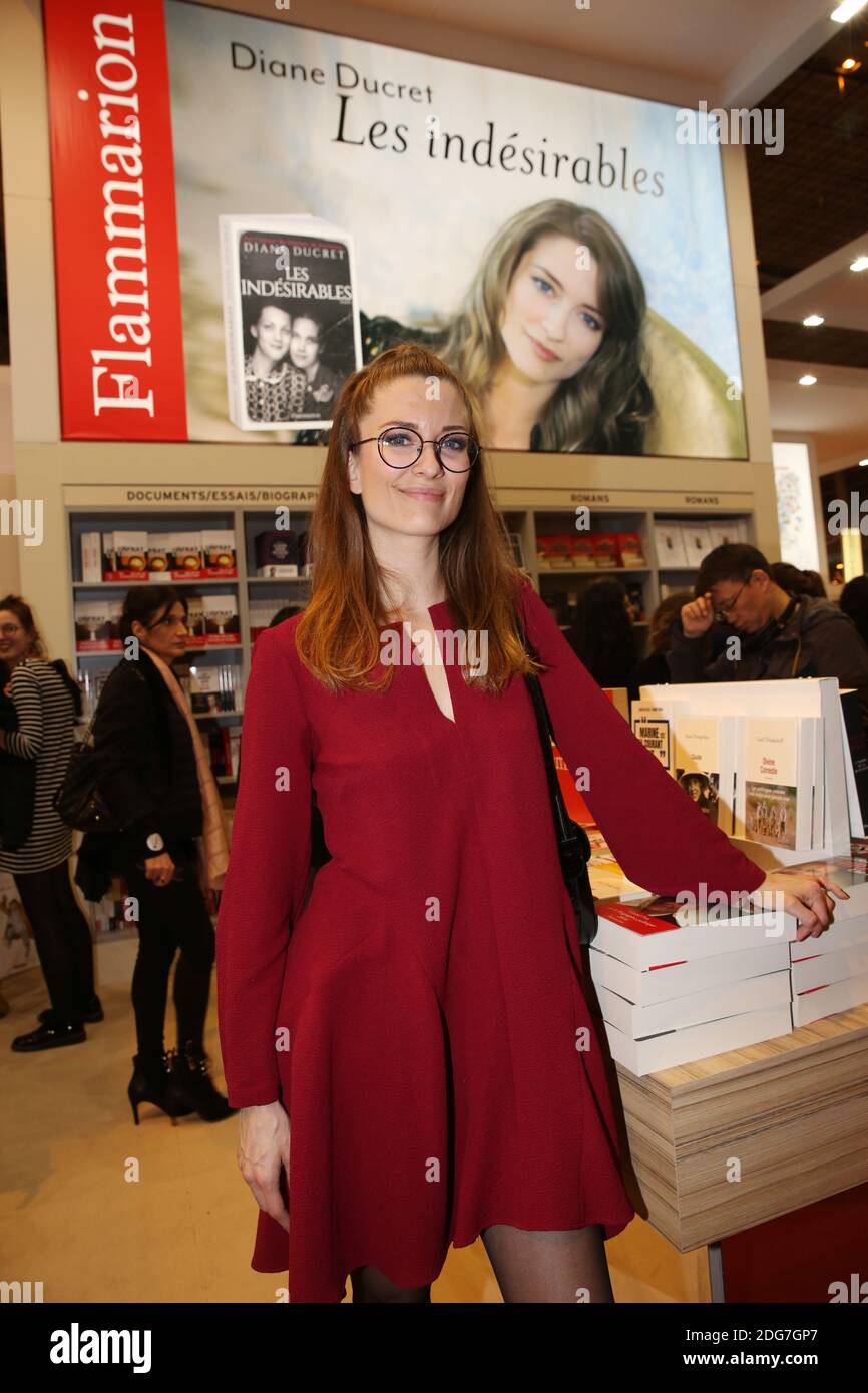 Diane Ducret poses during the Book Fair 'Le Salon Du Livre' held at ...