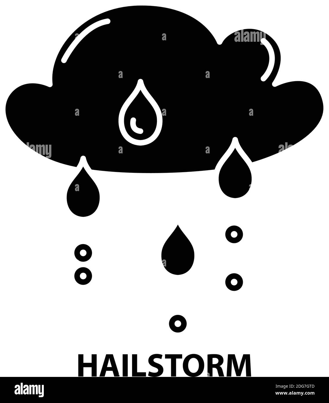 hailstorm icon, black vector sign with editable strokes, concept ...