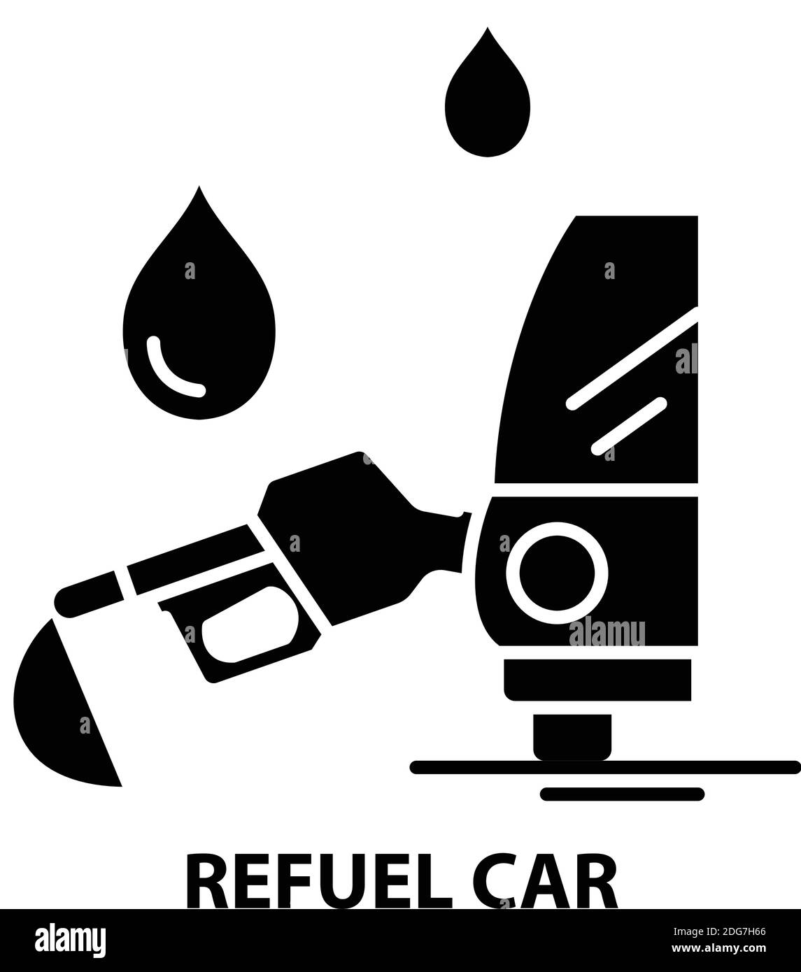 refuel car icon, black vector sign with editable strokes, concept ...