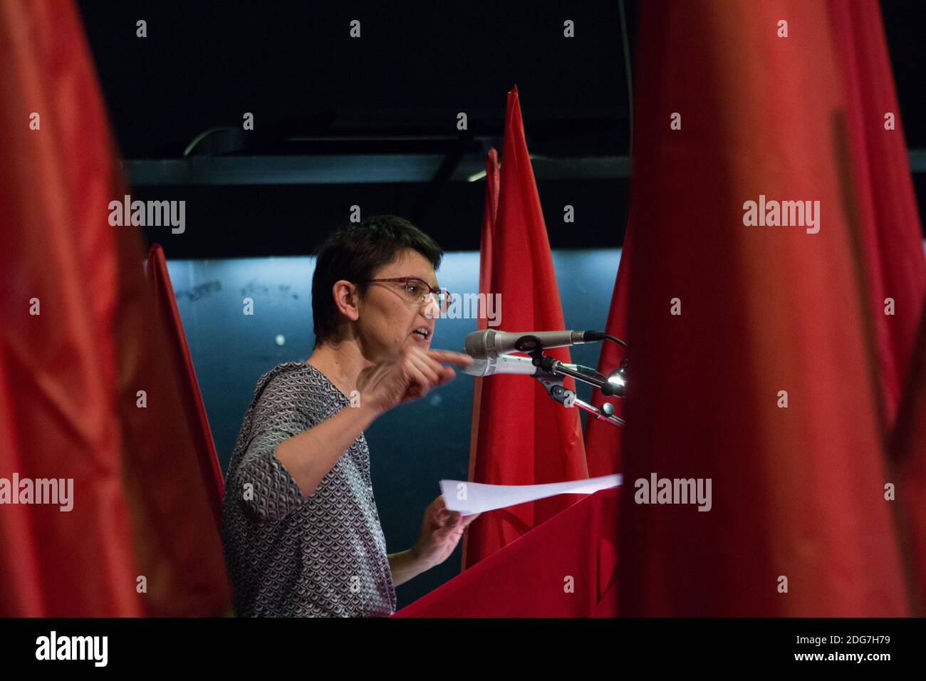 Presidential election candidate for the far-left party Lutte Ouvriere ...