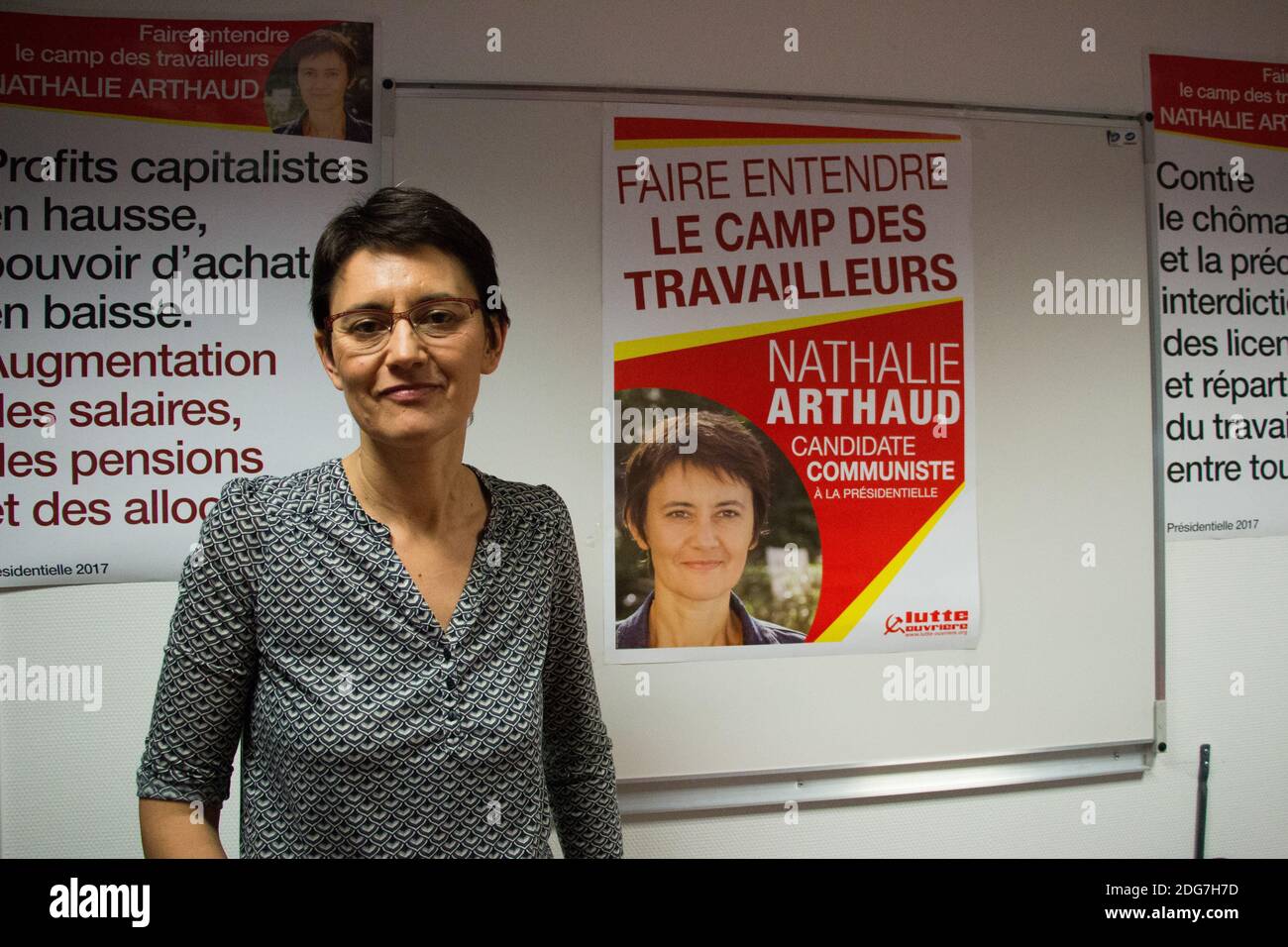 Presidential election candidate for the far-left party Lutte Ouvriere ...