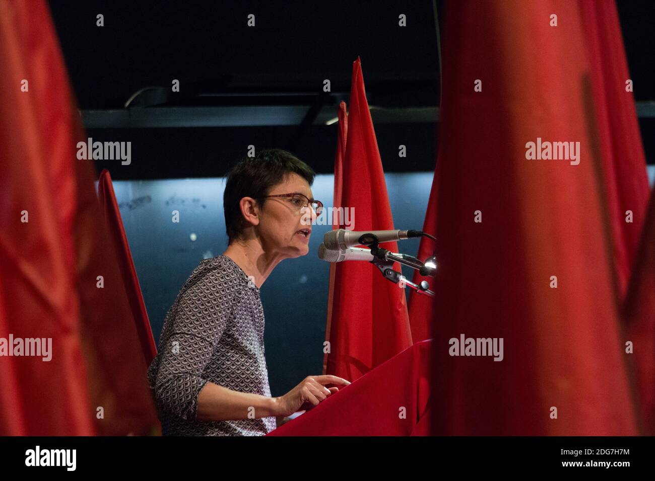 Presidential election candidate for the far-left party Lutte Ouvriere ...