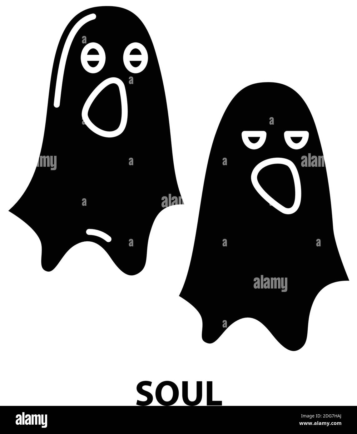 soul icon, black vector sign with editable strokes, concept ...