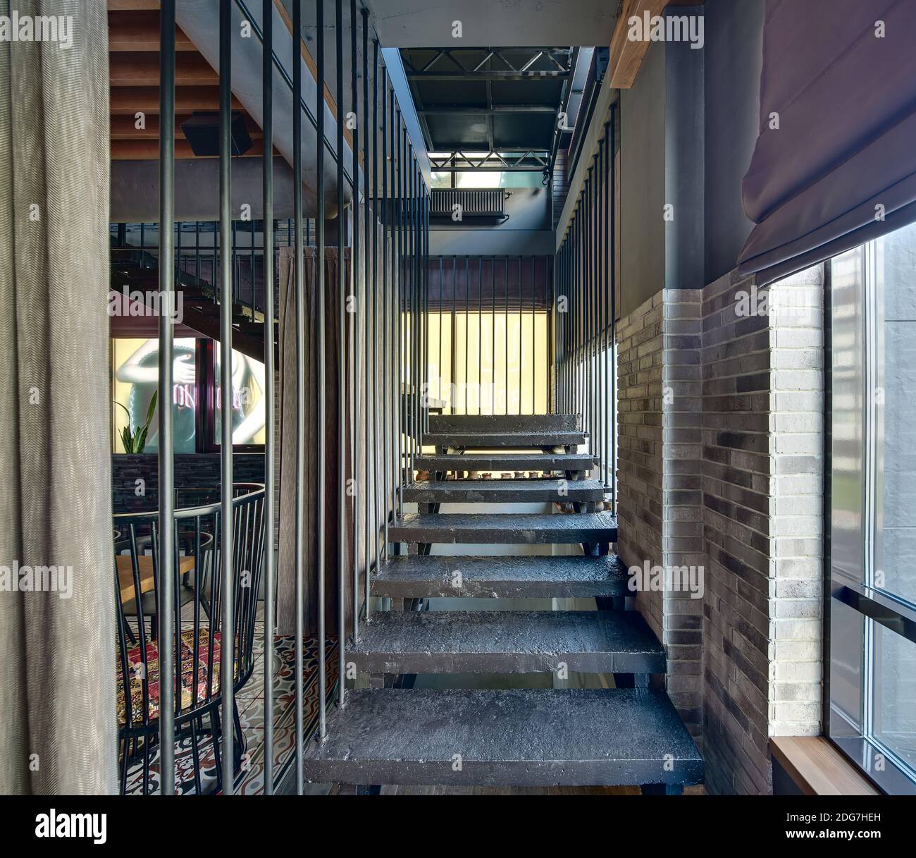 Stair in restaurant Stock Photo - Alamy