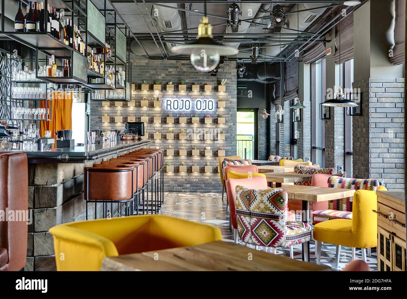 Bar in mexican restaurant Stock Photo - Alamy